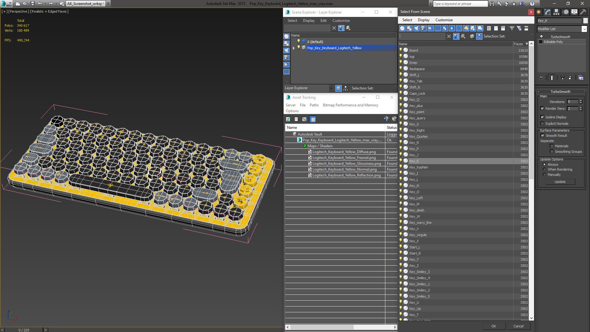 Pop Key Keyboard Logitech Yellow 3D model - TurboSquid 1974436