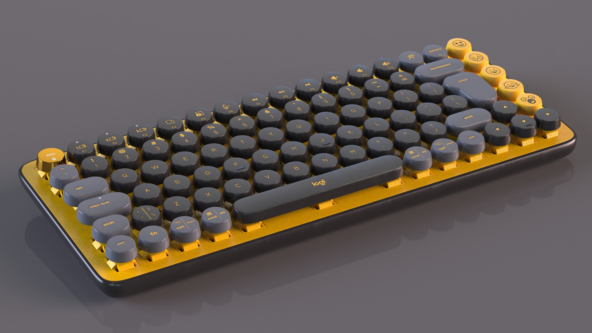 Pop Key Keyboard Logitech Yellow 3D Model - TurboSquid 1974436