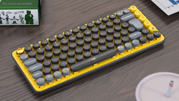 modelo 3d Pop Key Keyboard Logitech Yellow - TurboSquid 1974436
