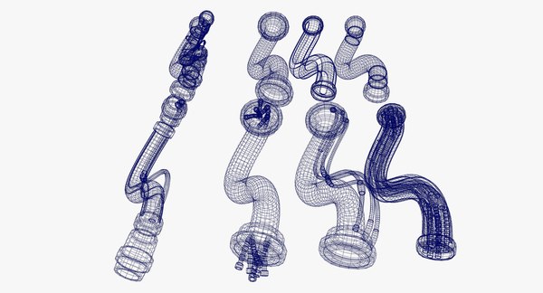 3d model wires cables tubes sci-fi