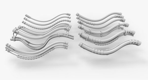 3d model wires cables tubes sci-fi