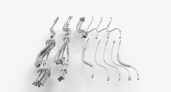 3d model wires cables tubes sci-fi