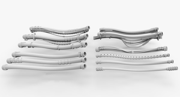 3d model wires cables tubes sci-fi