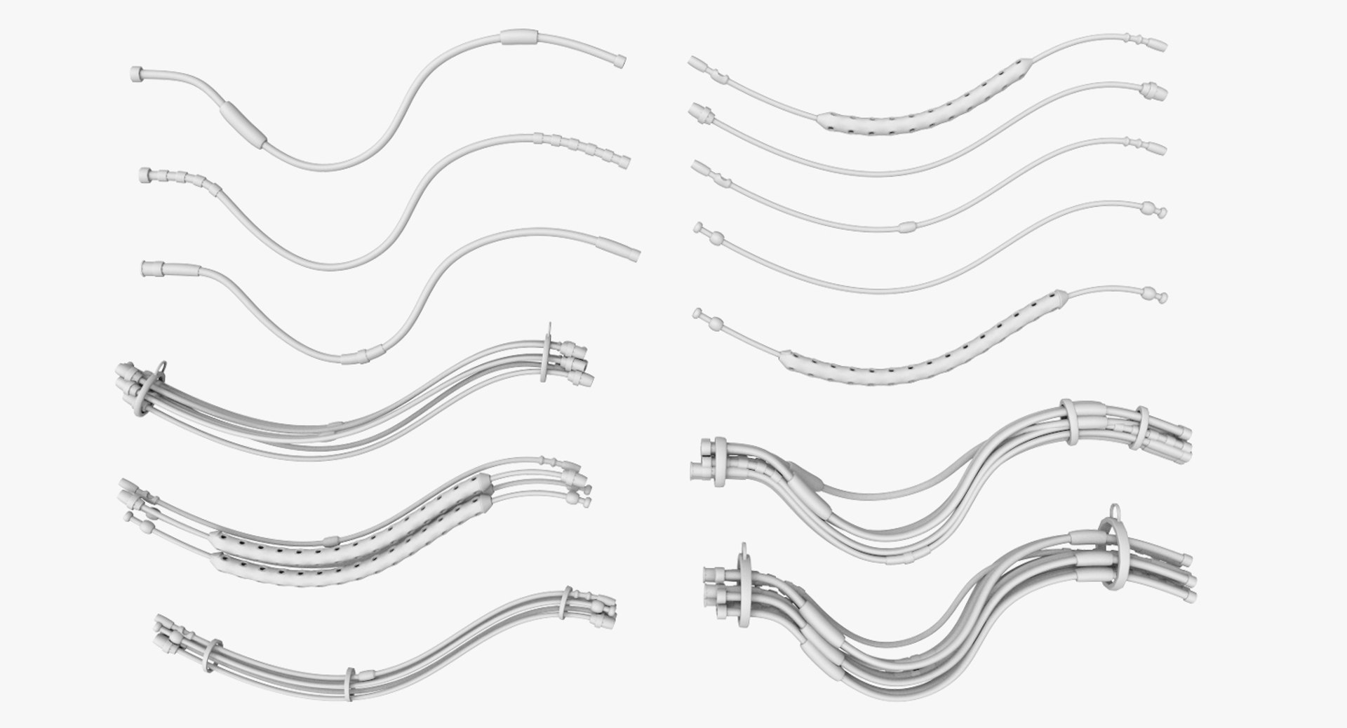 3d model wires cables tubes sci-fi
