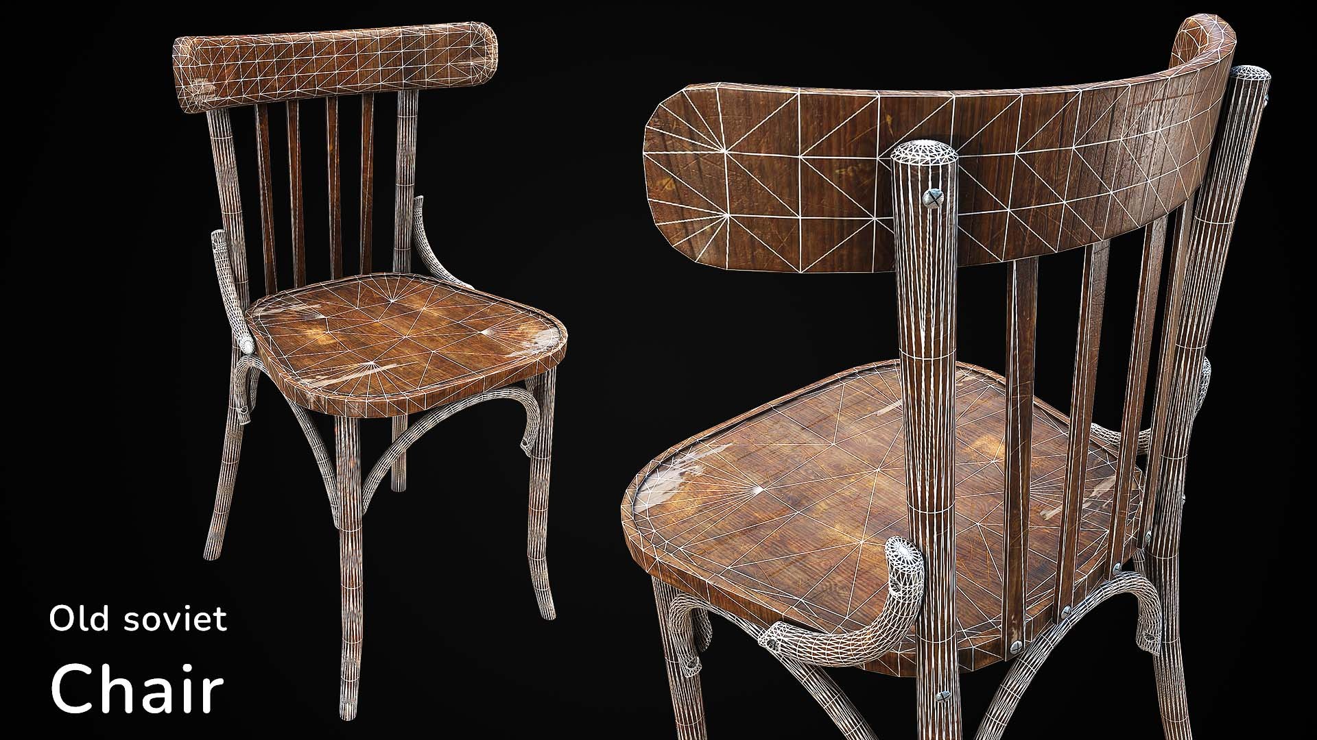 Old Soviet Chair - Game Ready Lowpoly 3D Model - TurboSquid 2217101