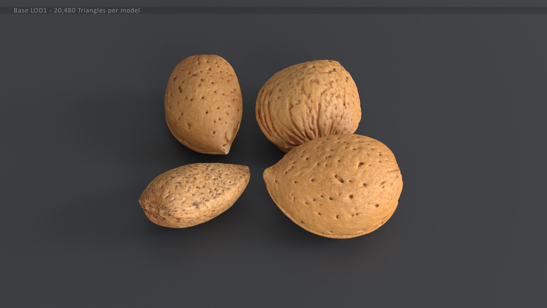 3D Almonds Unshelled - TurboSquid 1993127