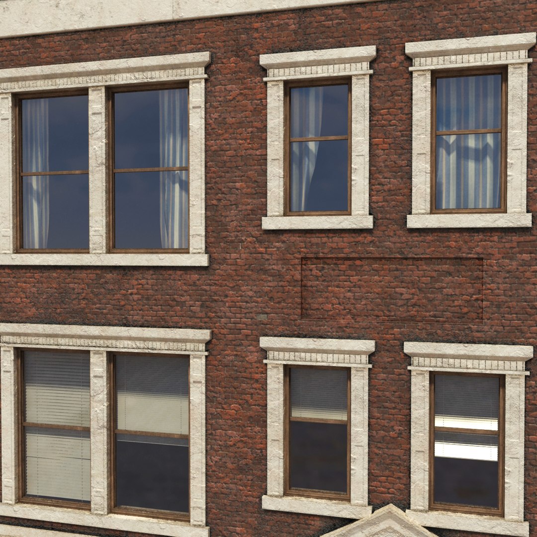 3d building exterior modeled