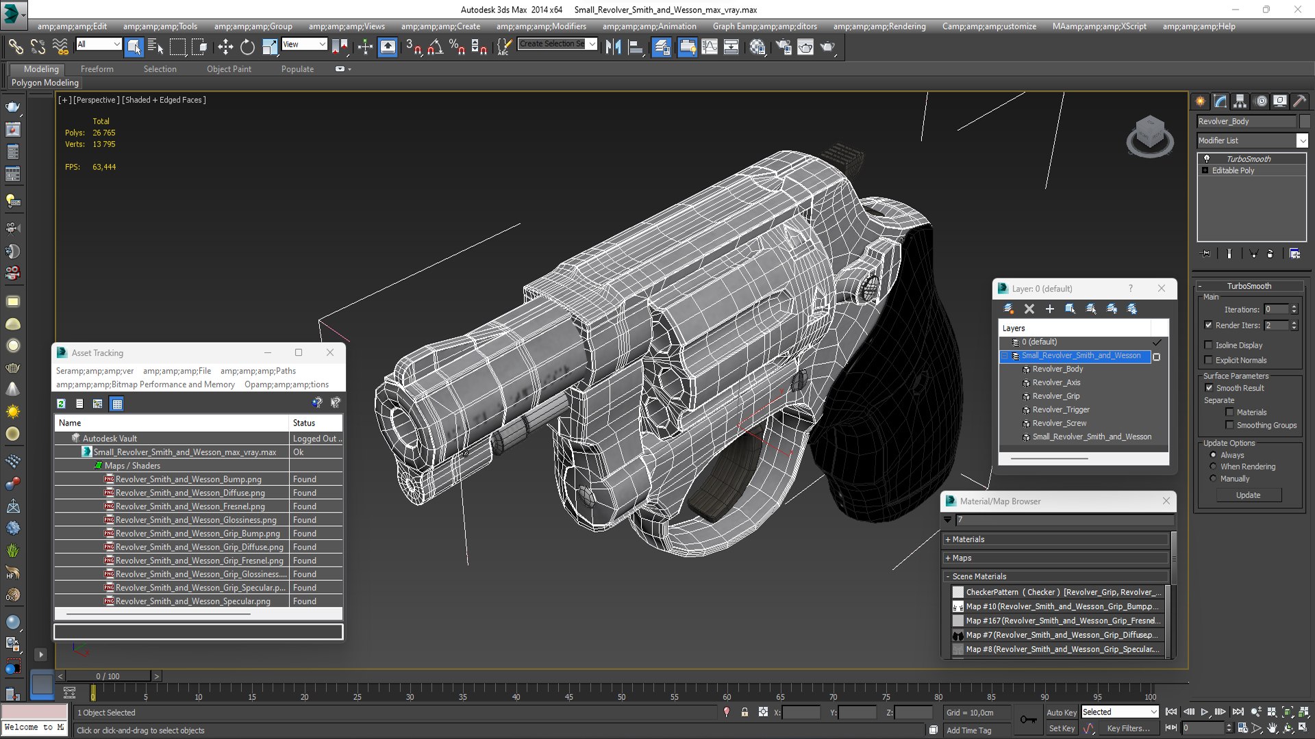 Small Revolver Smith And Wesson 3D Model - TurboSquid 2154652