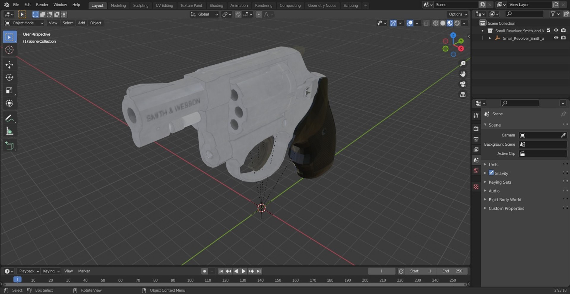 Small Revolver Smith And Wesson 3D Model - TurboSquid 2154652