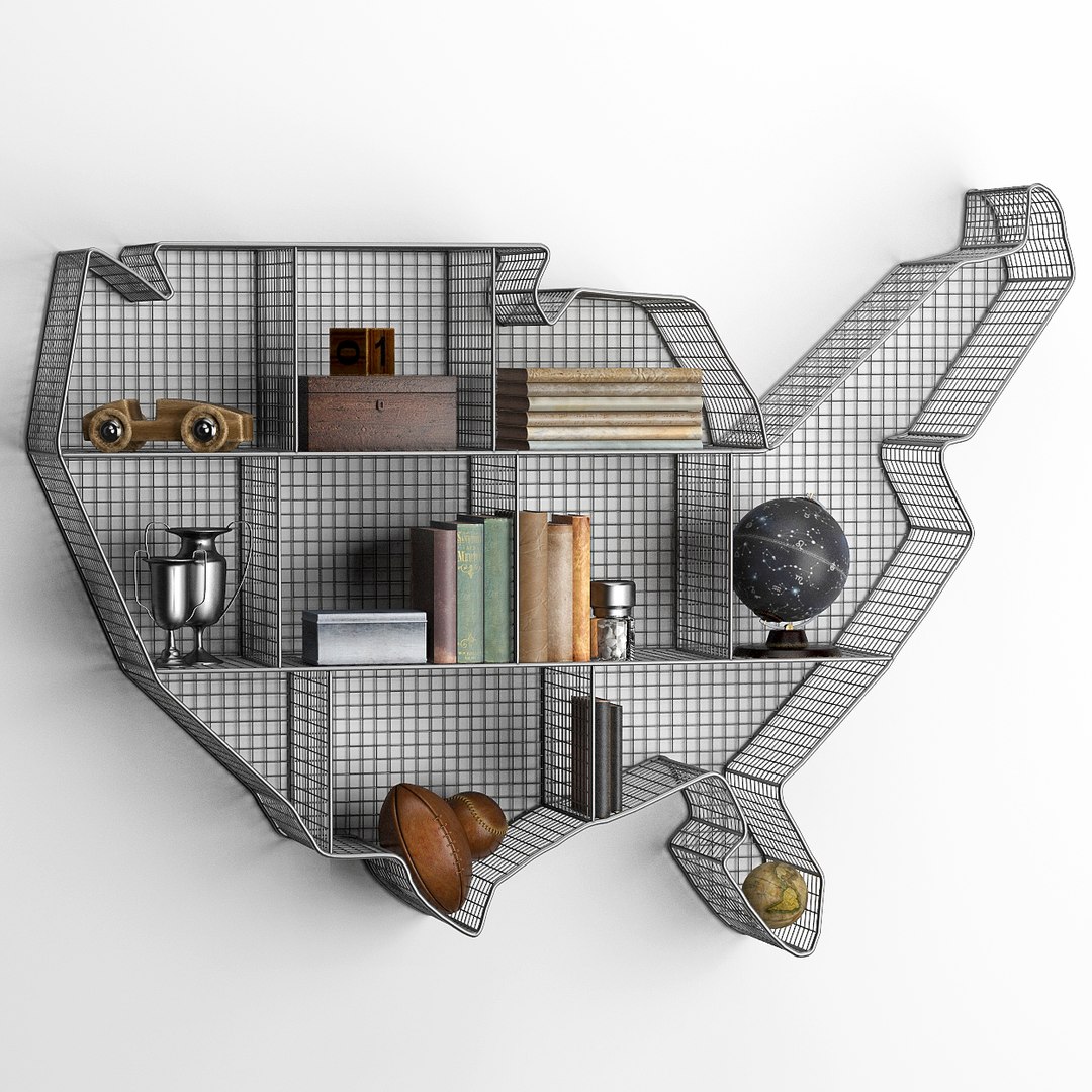 shelf usa zinc maps 3d model