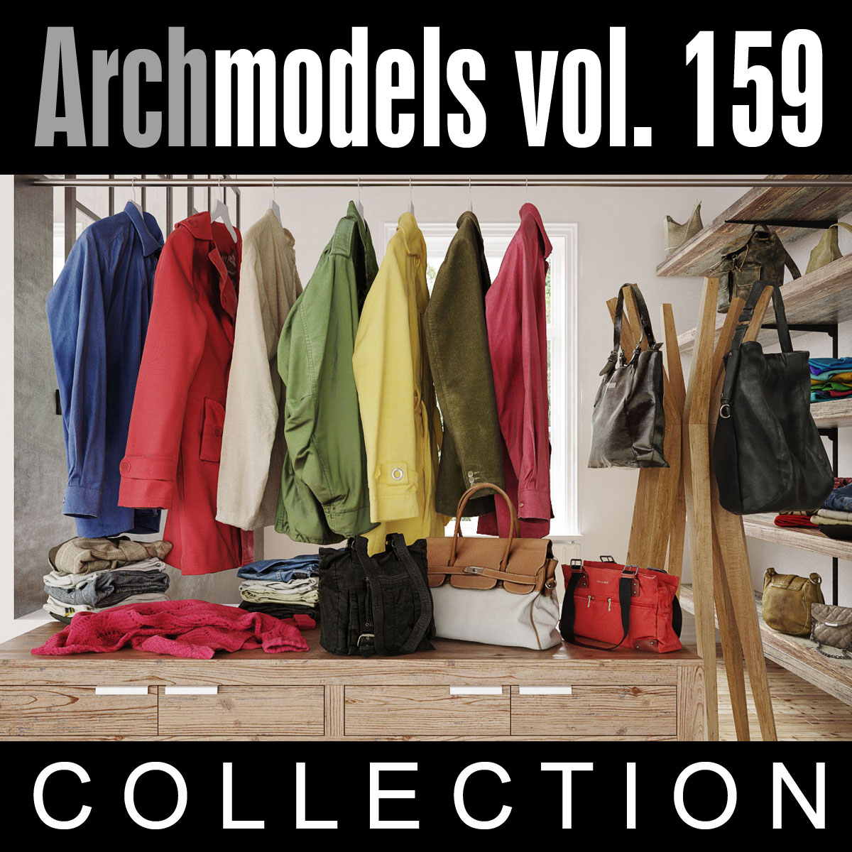 3d model clothes shoes bags