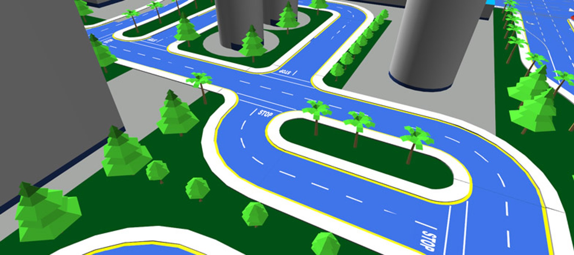 Road Highway Construction Kit 3d Model