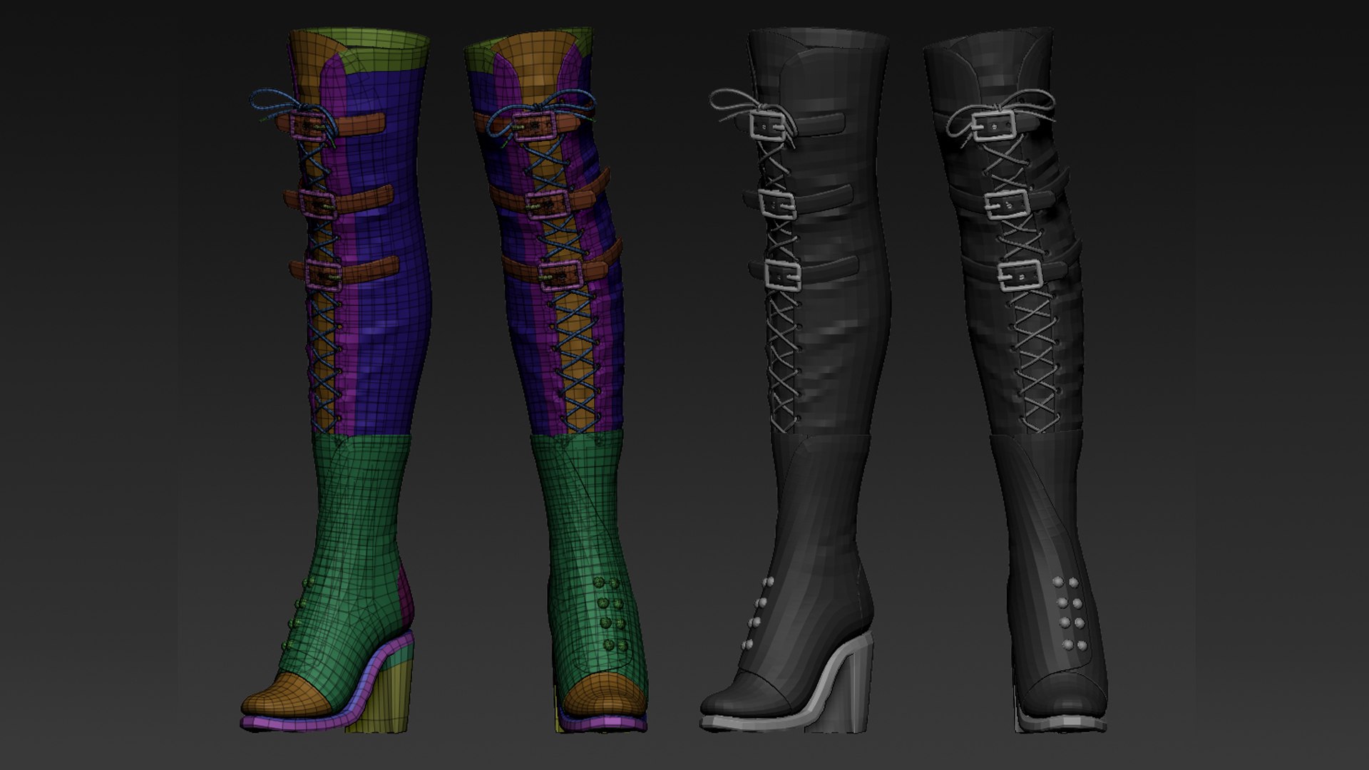 3D model Boots Female - Basemesh - TurboSquid 1859926