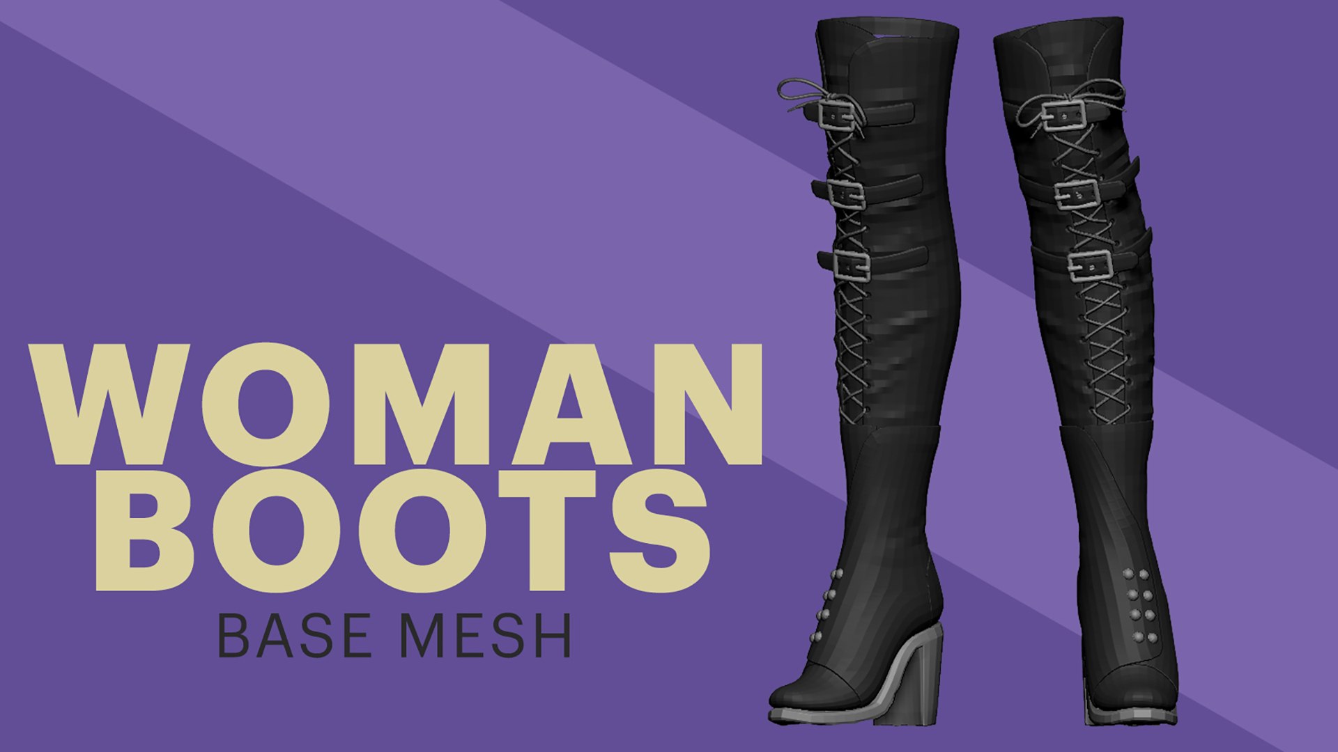 3D model Boots Female - Basemesh - TurboSquid 1859926