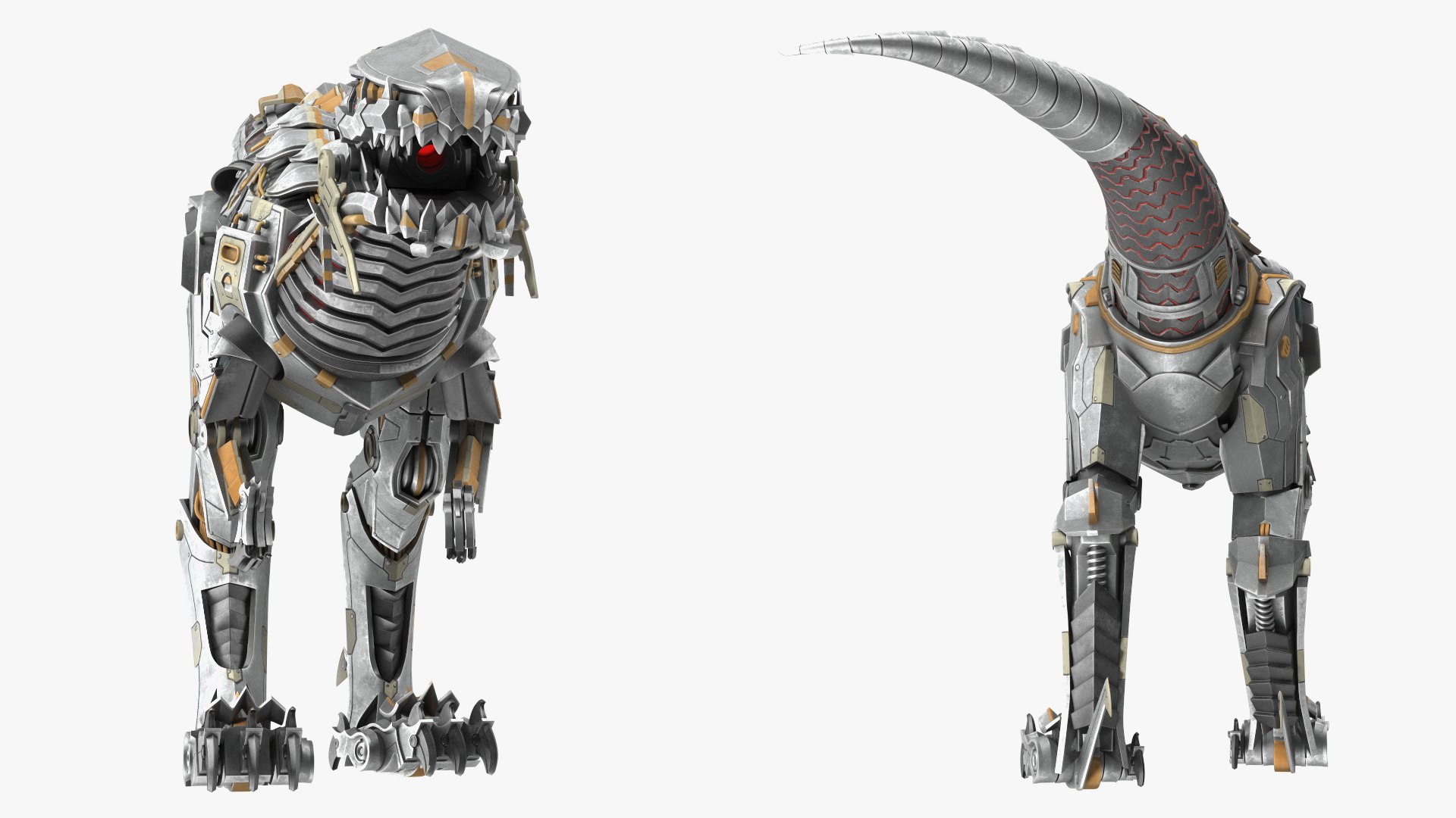 3D Mechanical Dinosaur Rex Attack Pose - TurboSquid 2236632