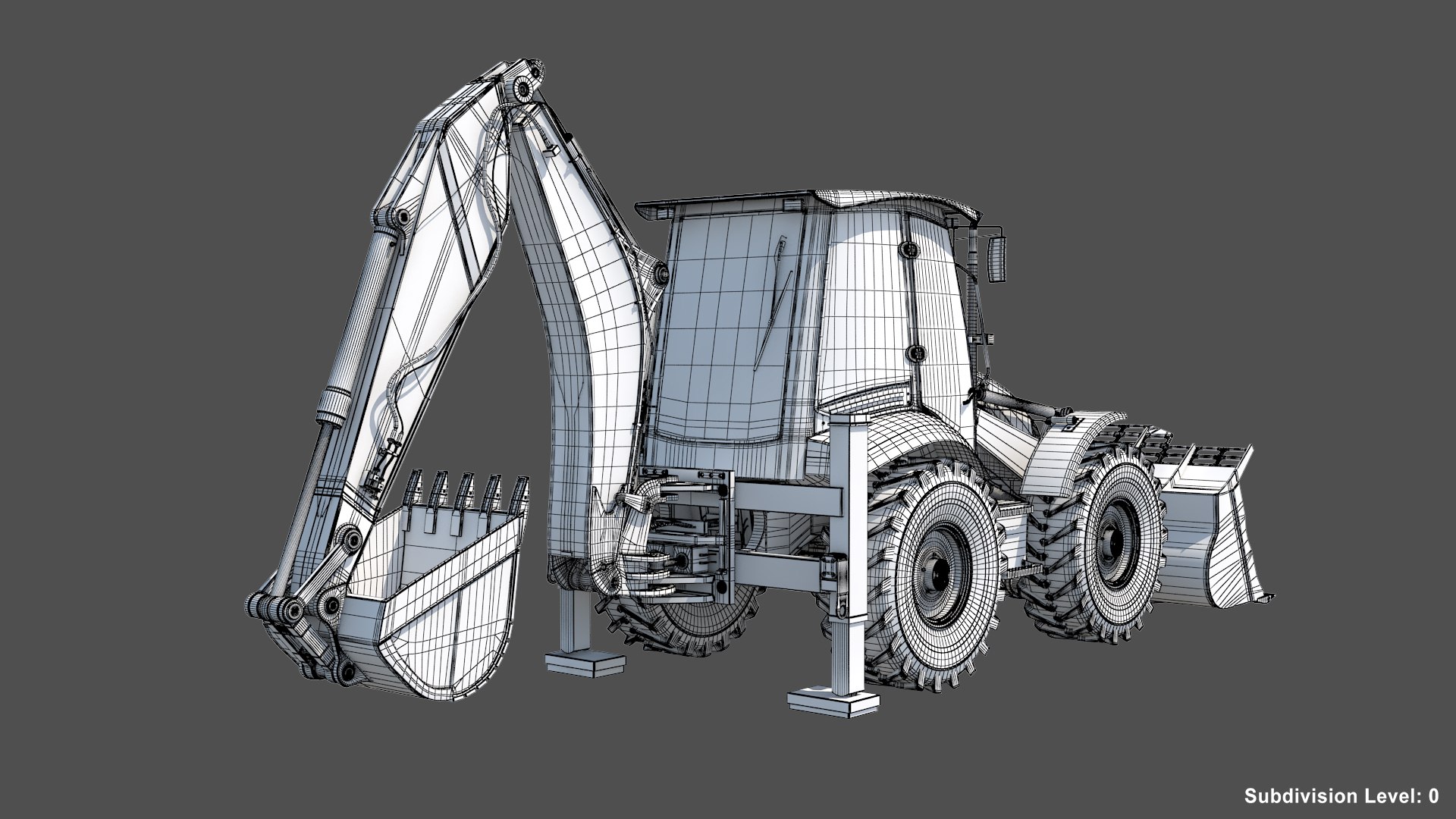 Generic Backhoe Loader Model - TurboSquid 2401929