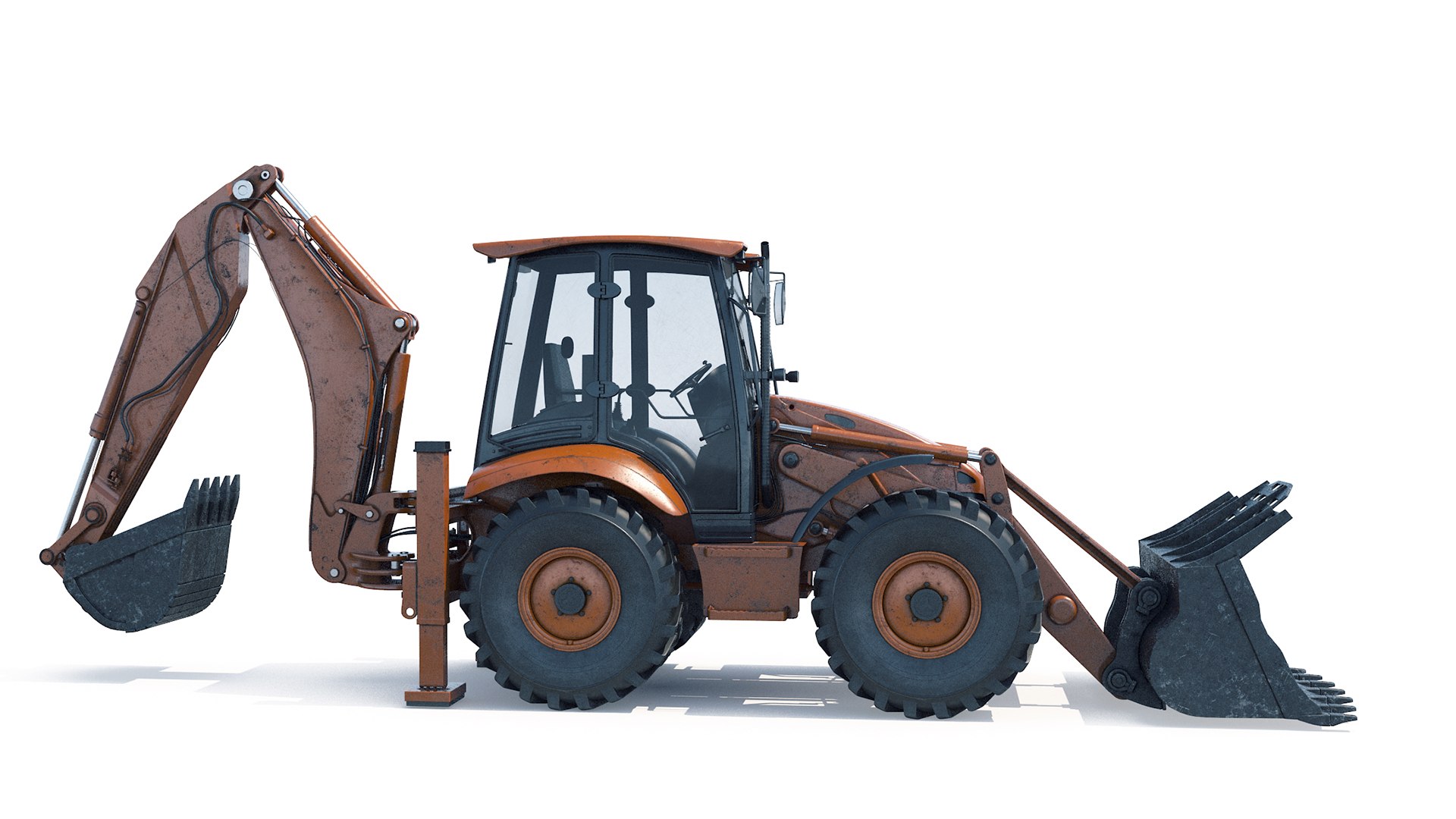 Generic Backhoe Loader Model - TurboSquid 2401929