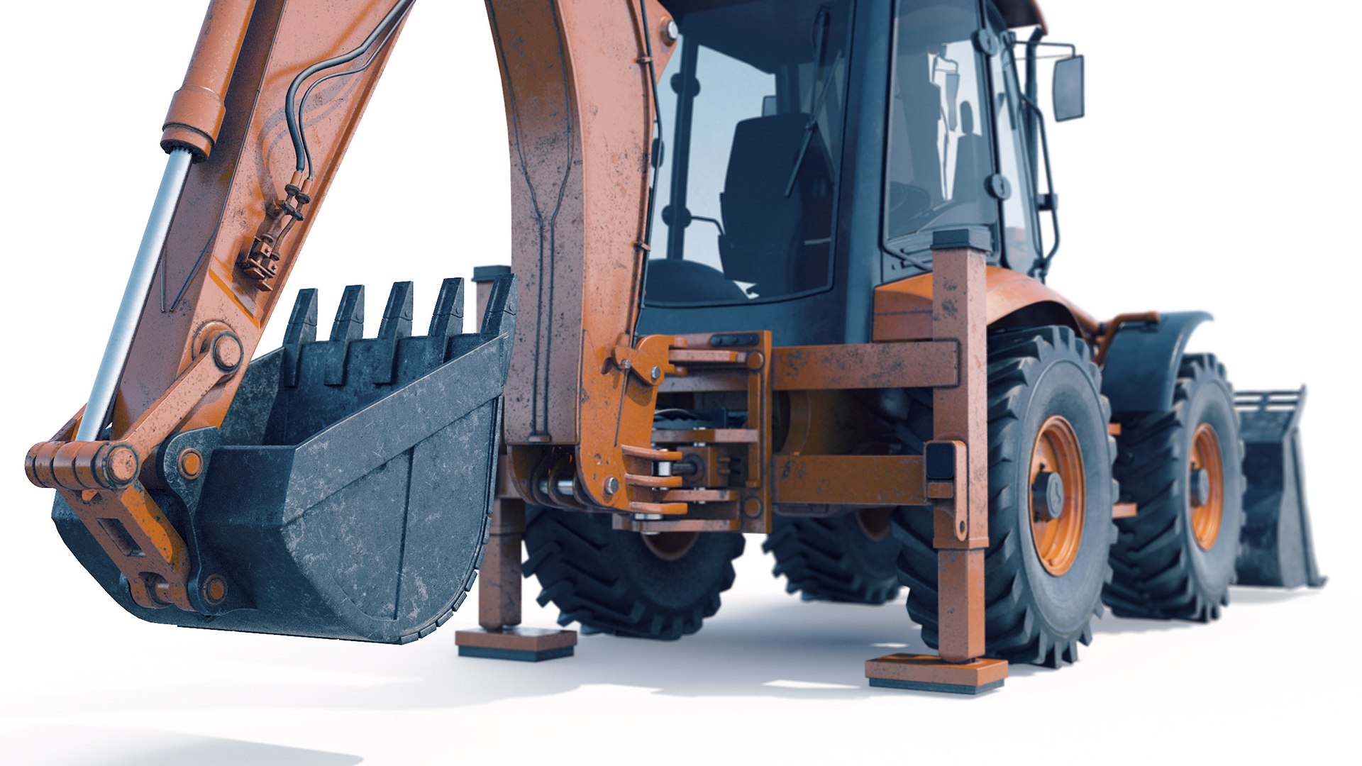 Generic Backhoe Loader Model - TurboSquid 2401929