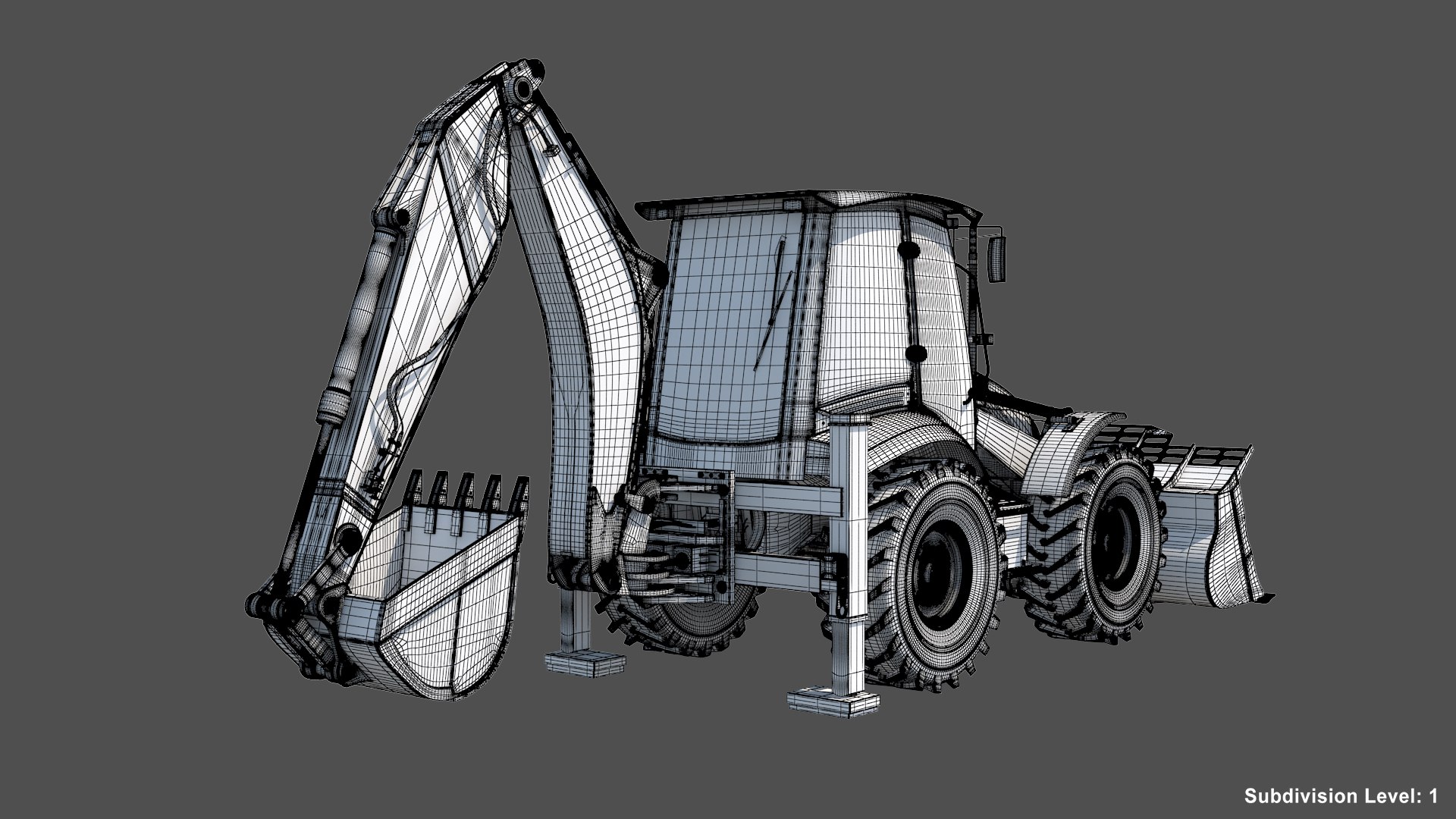 Generic Backhoe Loader Model - TurboSquid 2401929