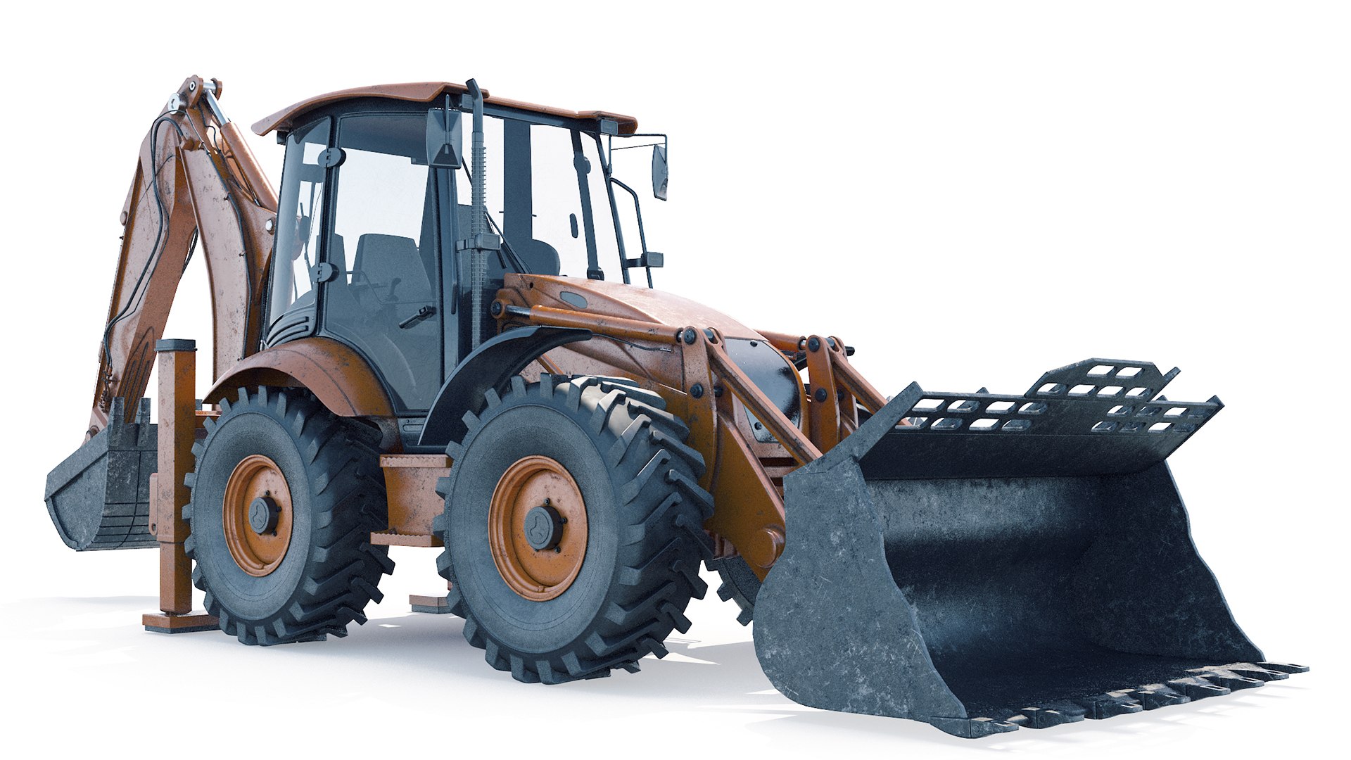 Generic Backhoe Loader Model - TurboSquid 2401929