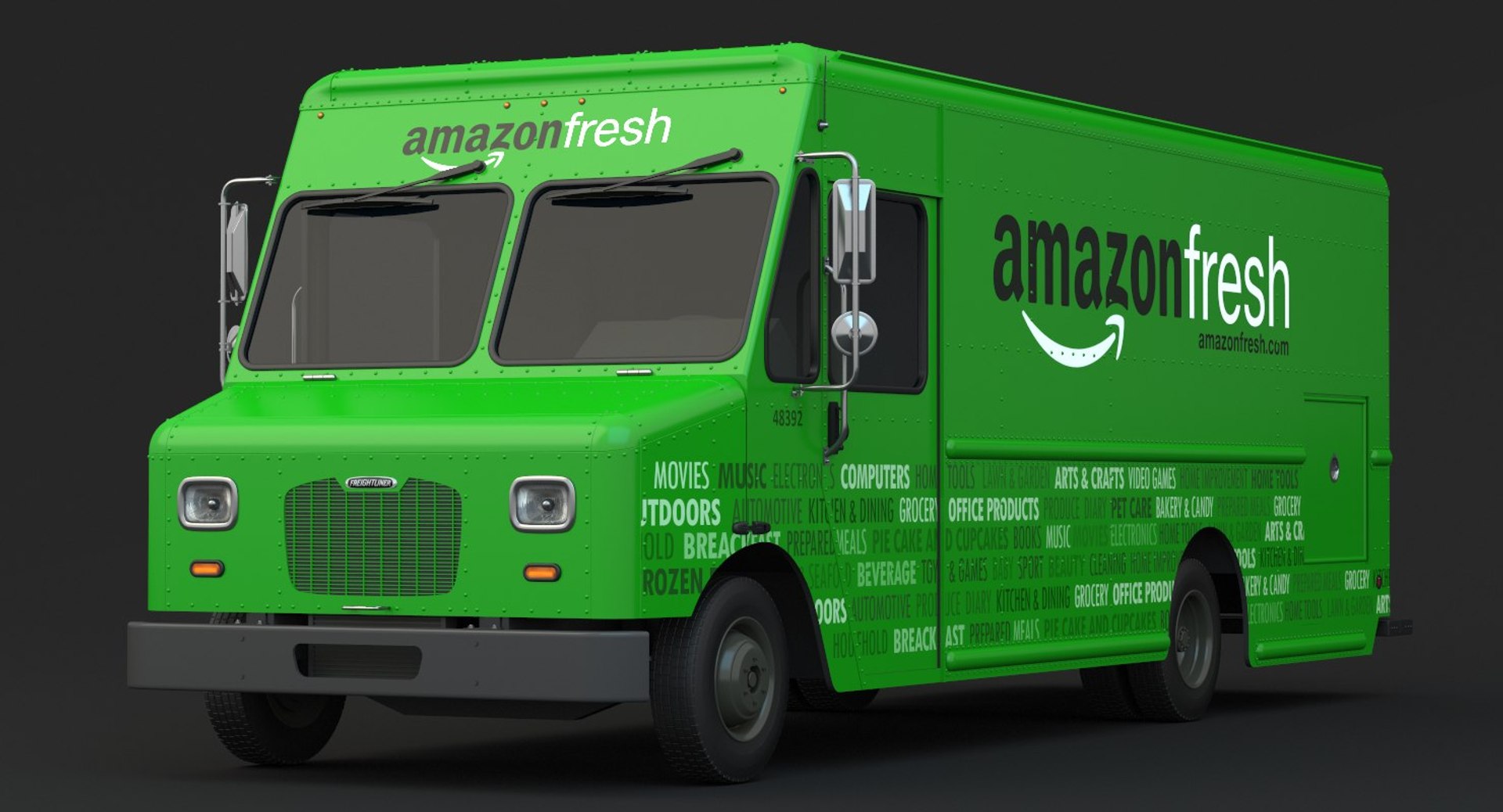 Amazon Fresh Delivery Truck 3d Model