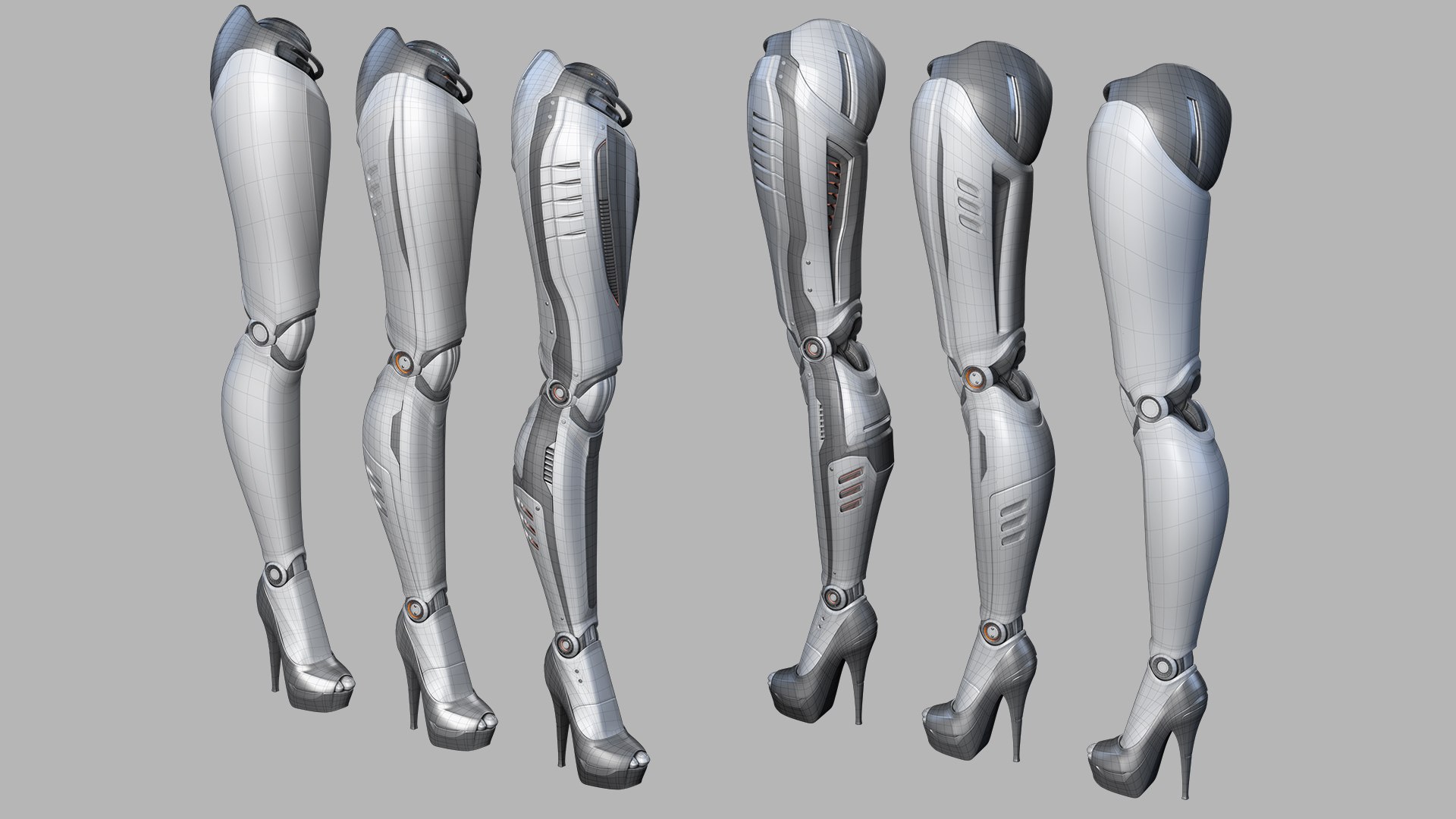 3D Robot Woman Body Parts - Kitbash - TurboSquid 2249366