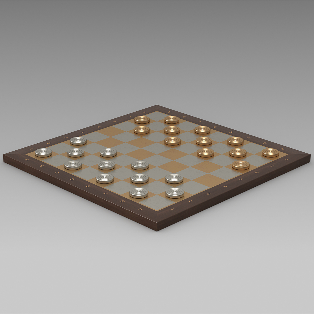 Metal Checkerboard Silver 3d Max