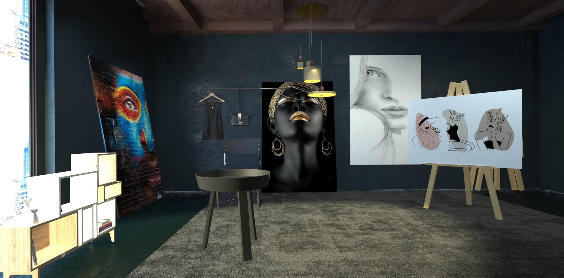 3D Art Room Interior 3d Model - TurboSquid 1730096