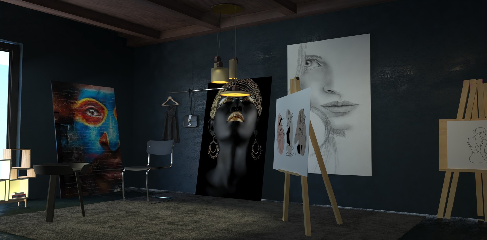 3D Art Room Interior 3d Model - TurboSquid 1730096