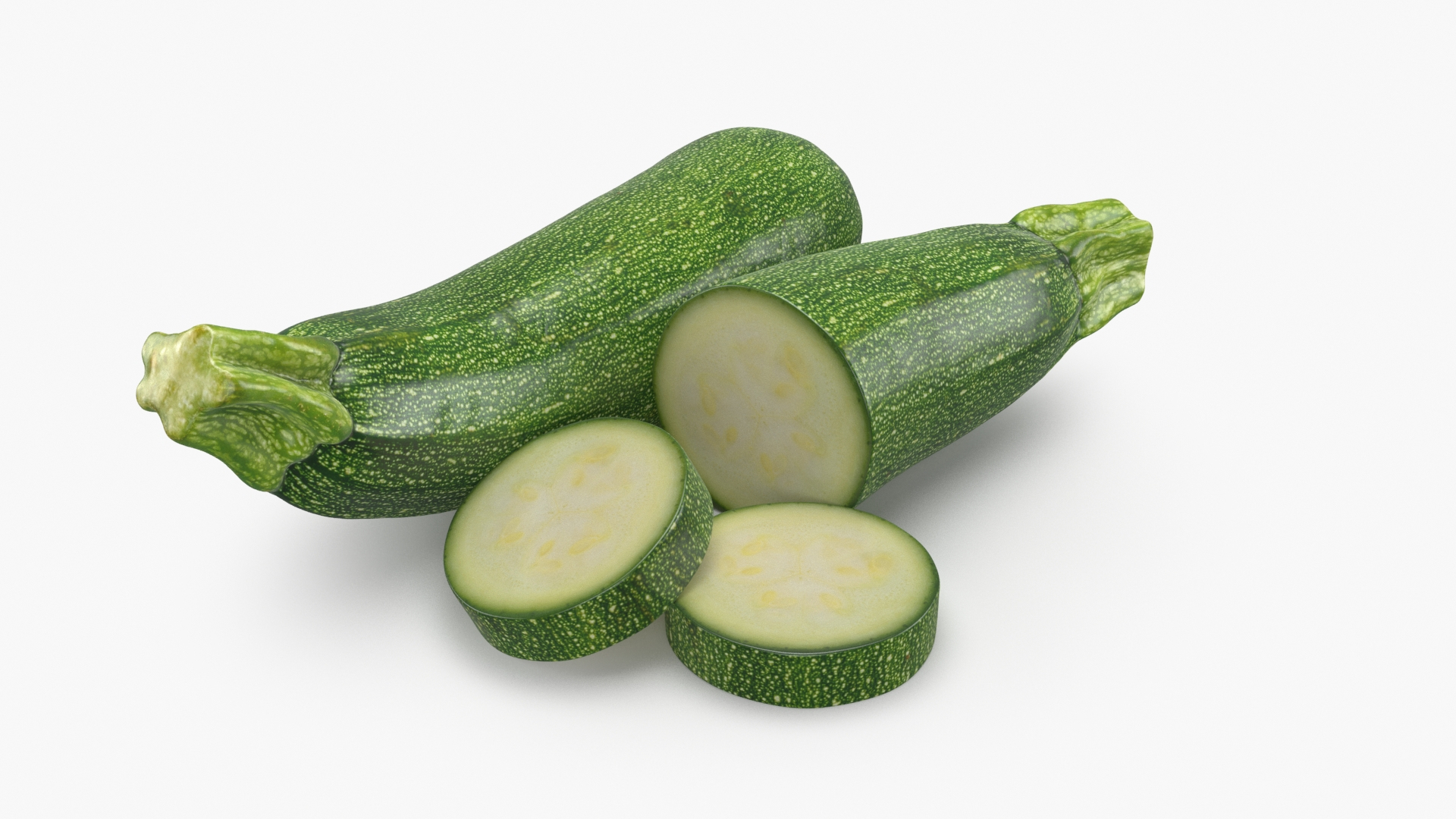 Fresh Green Zucchini Slices 4 3D Model - TurboSquid 2109770