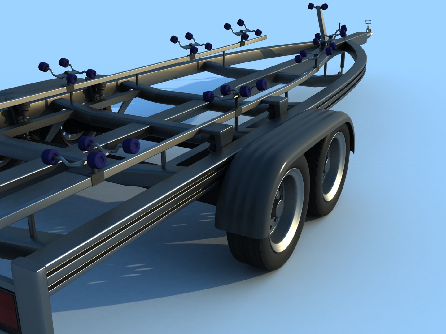 boat trailer 3d model