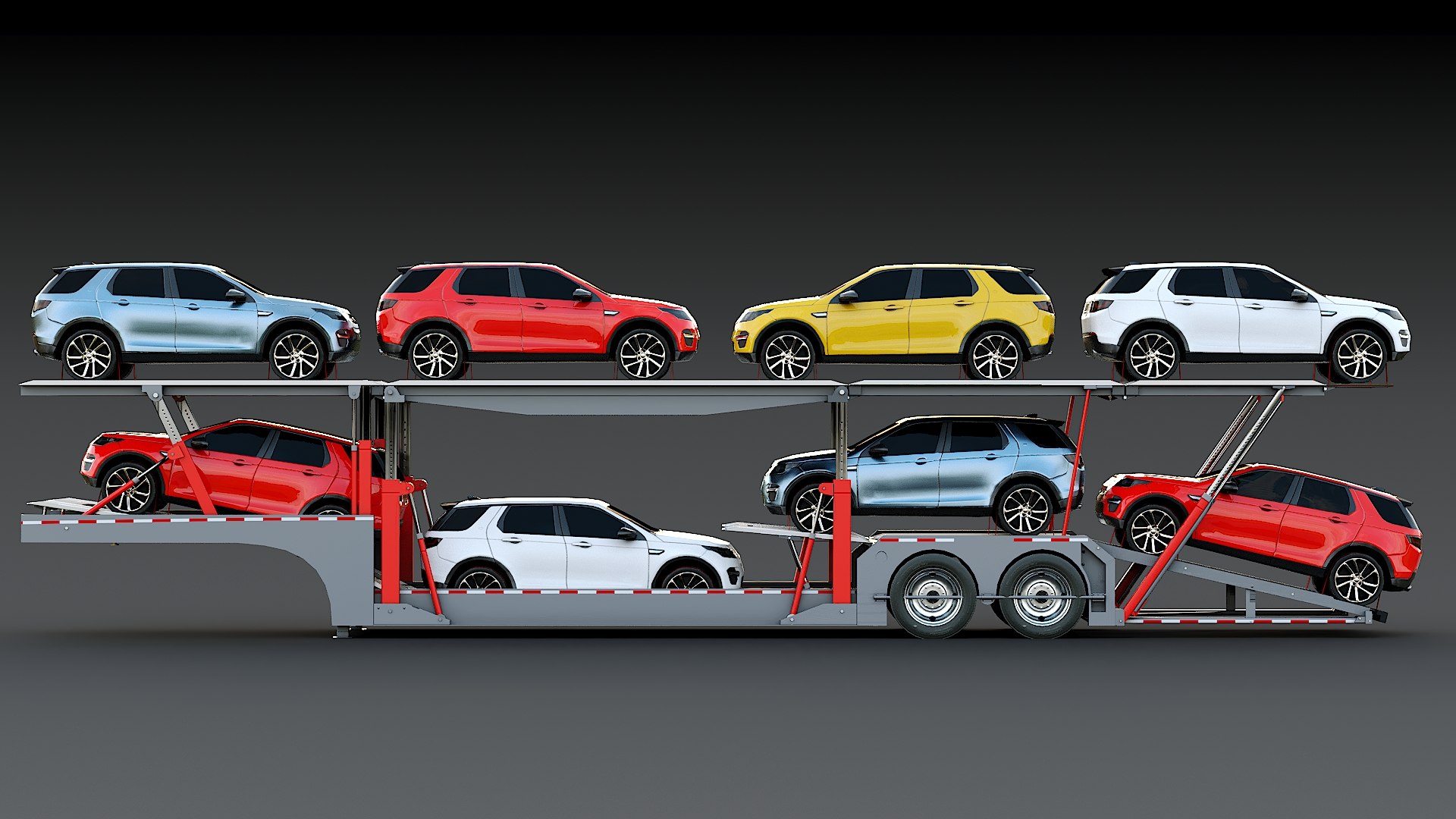 Car Carrier Low-poly Model - TurboSquid 1812789