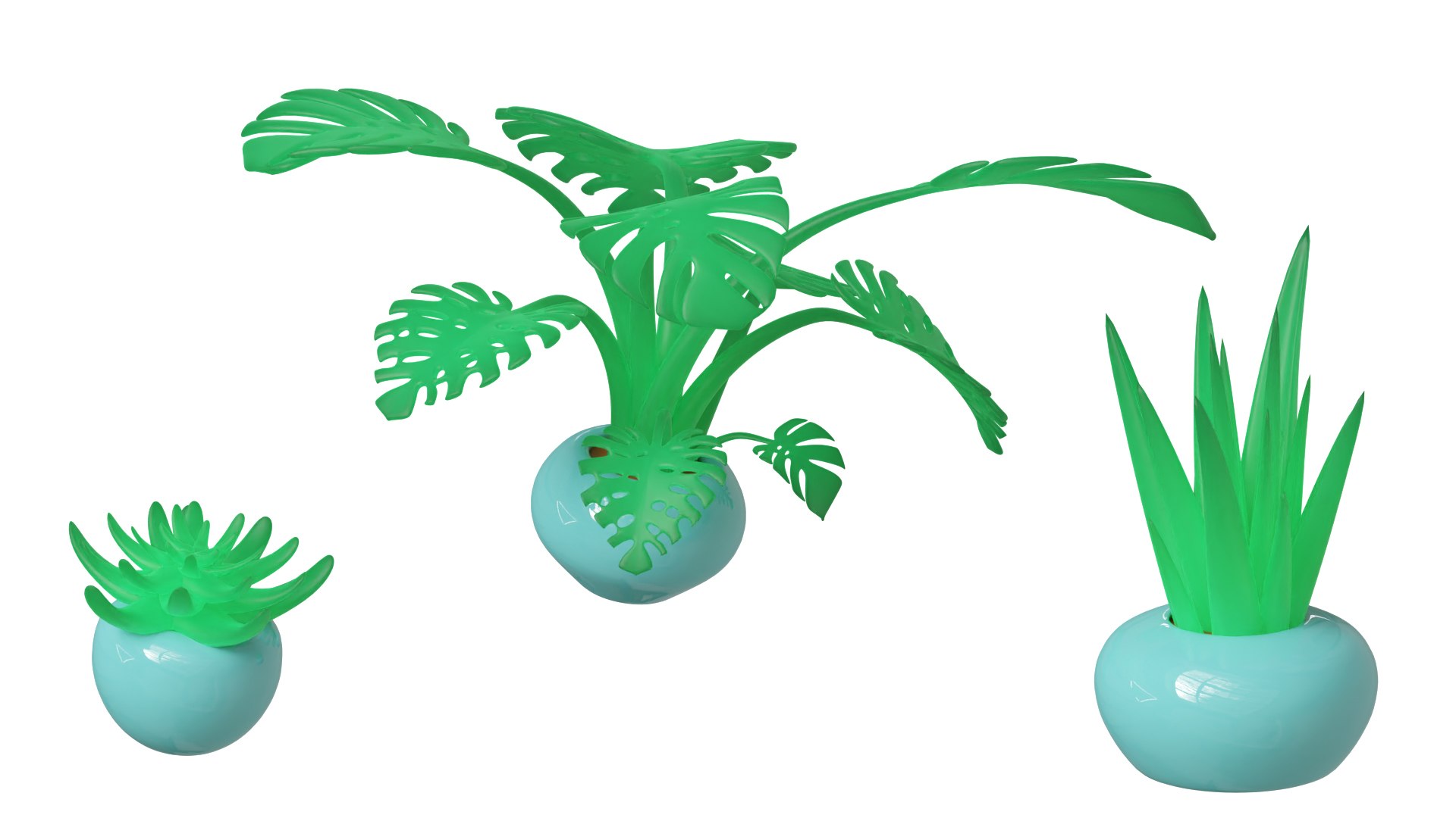 3D Set of cute plants model - TurboSquid 2025913