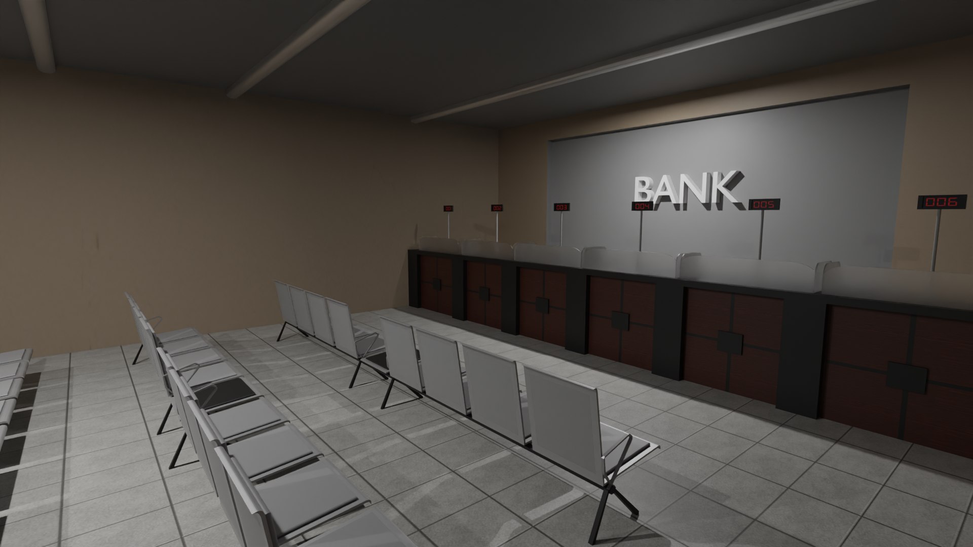 Bank Interior 3D Model - TurboSquid 1923595