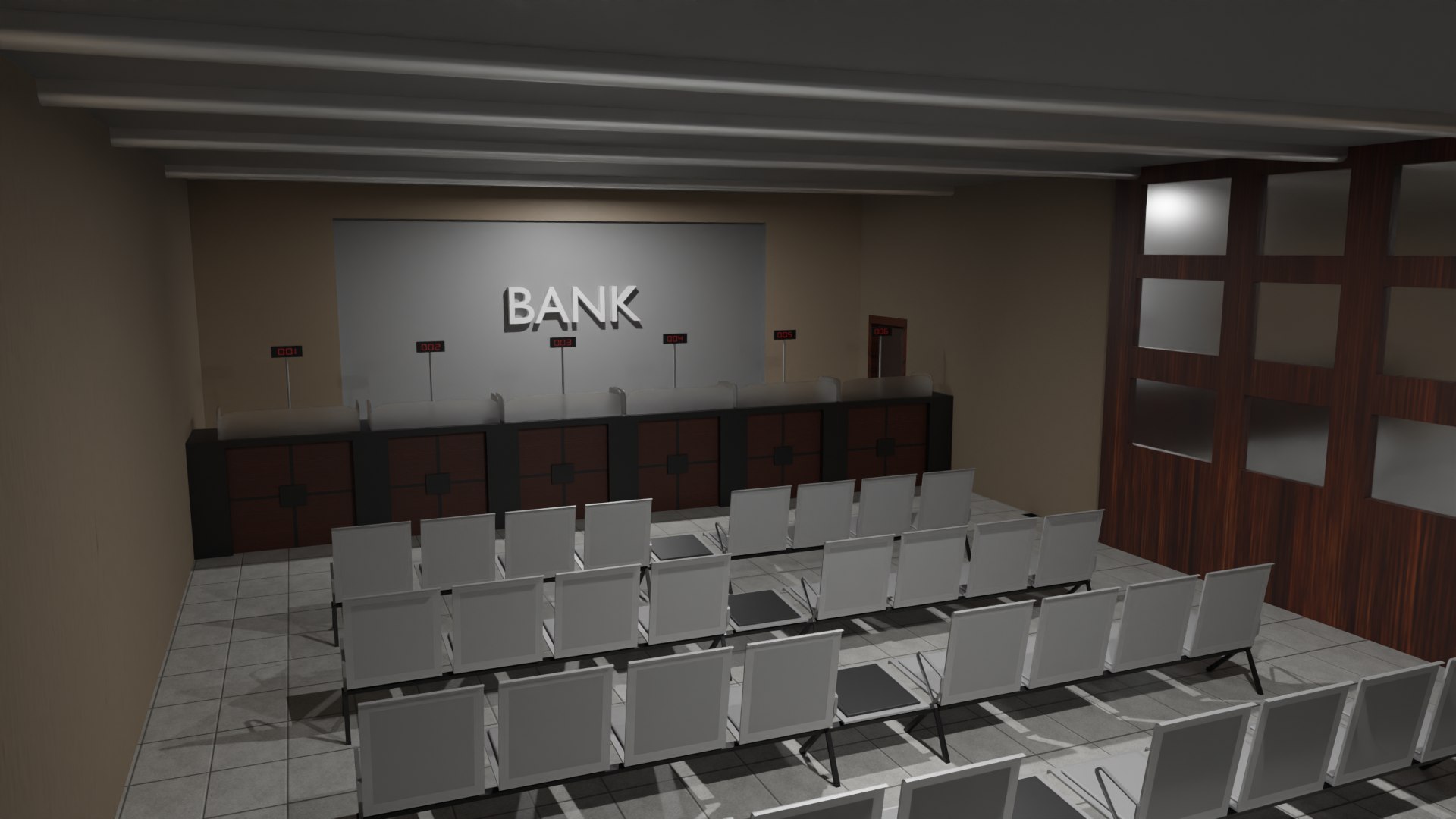 Bank Interior 3D Model - TurboSquid 1923595