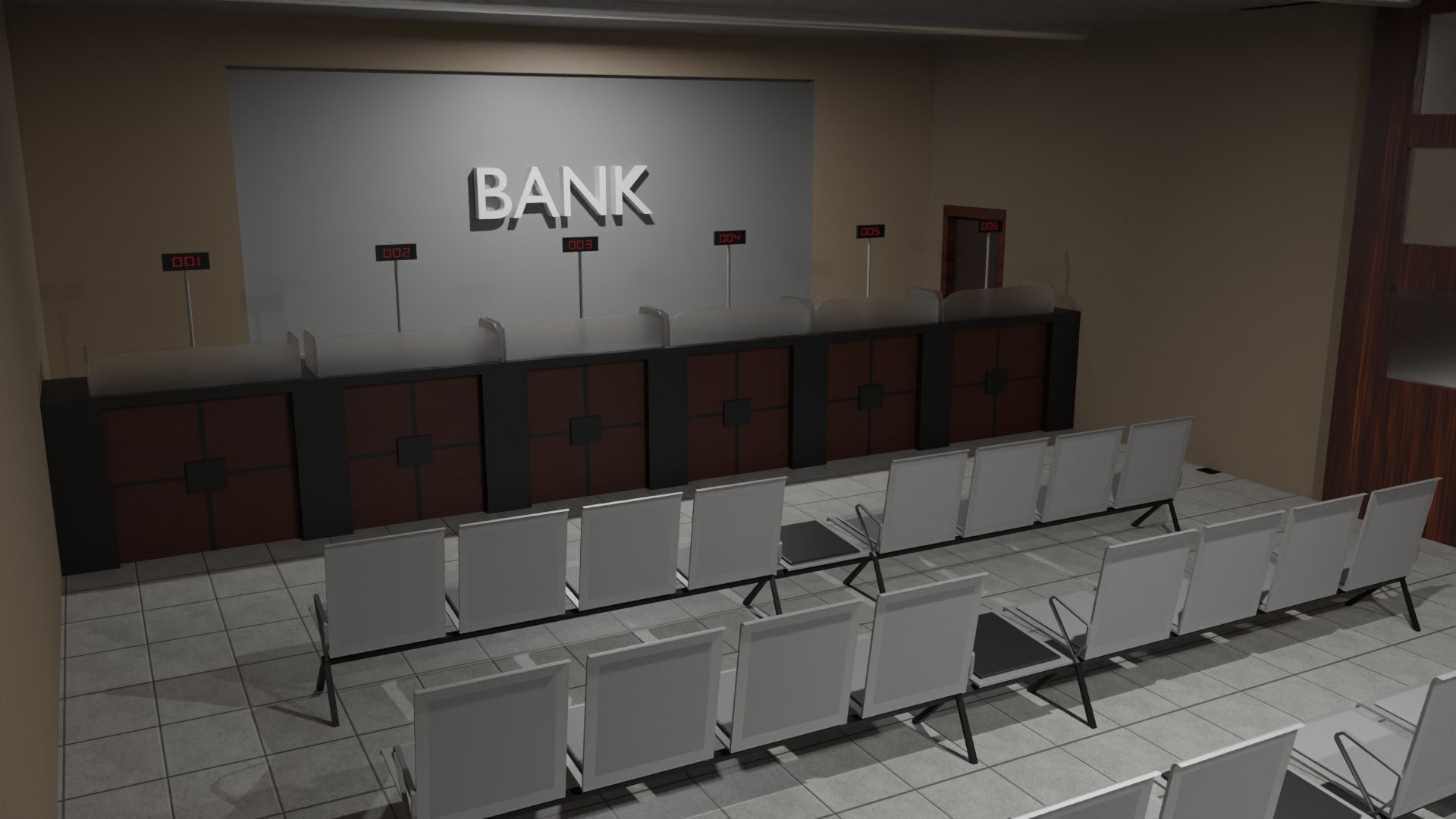Bank Interior 3D Model - TurboSquid 1923595
