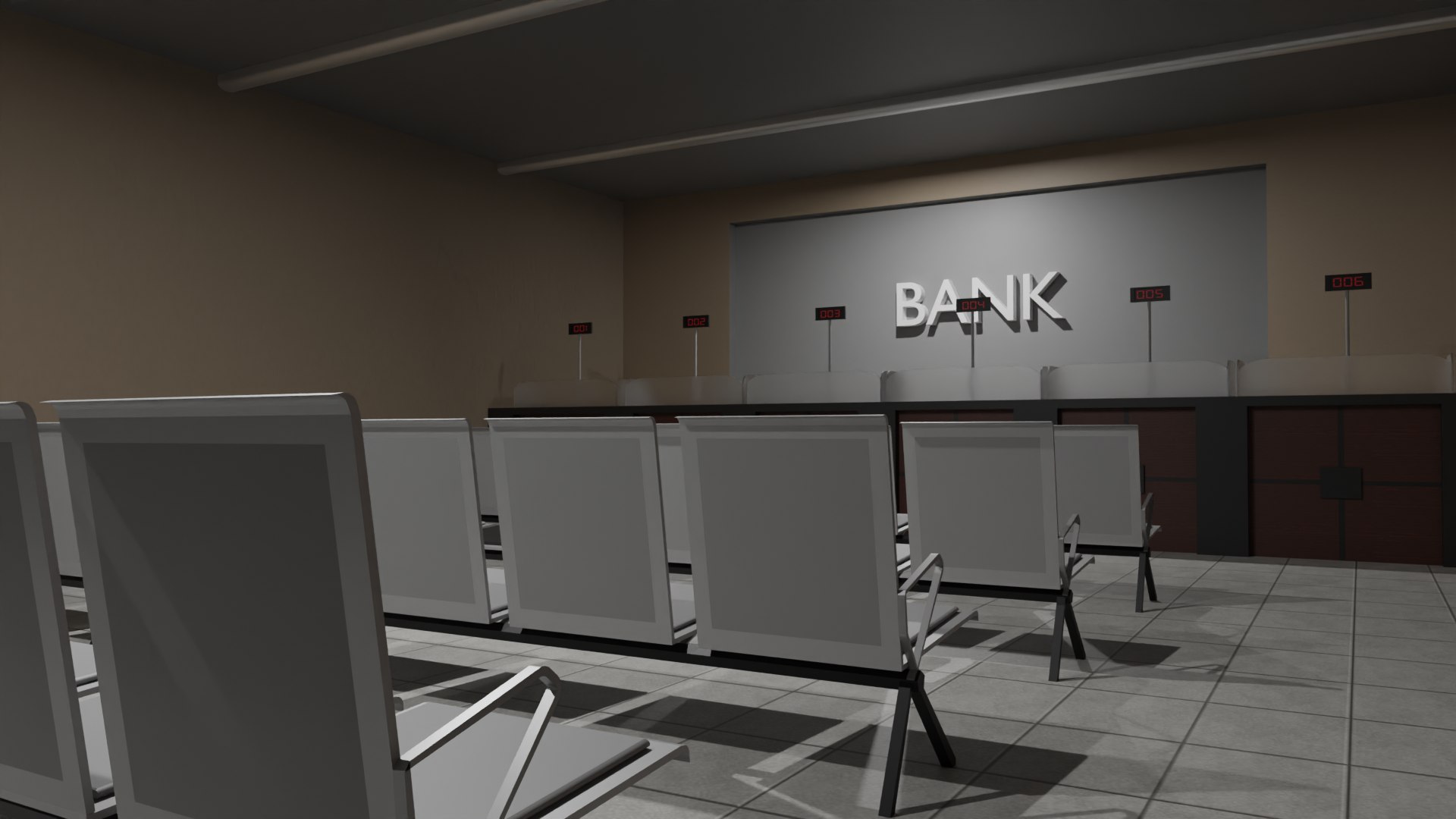 Bank Interior 3D Model - TurboSquid 1923595