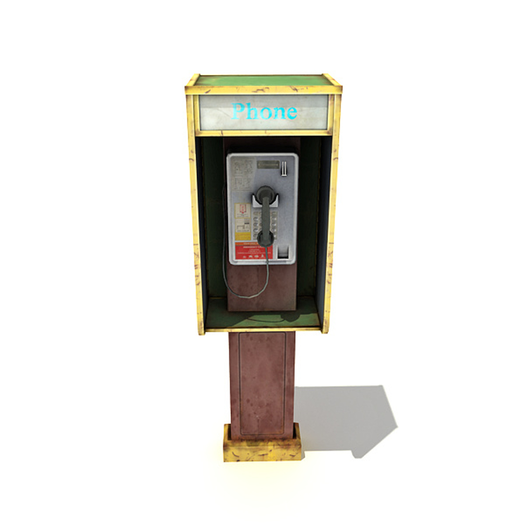 3d Model Low-poly Phonebooth