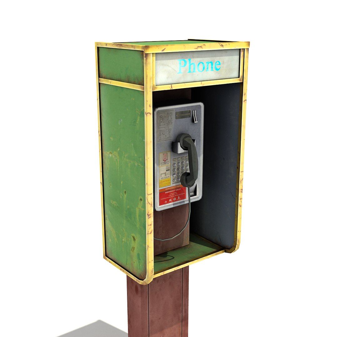 3d Model Low-poly Phonebooth