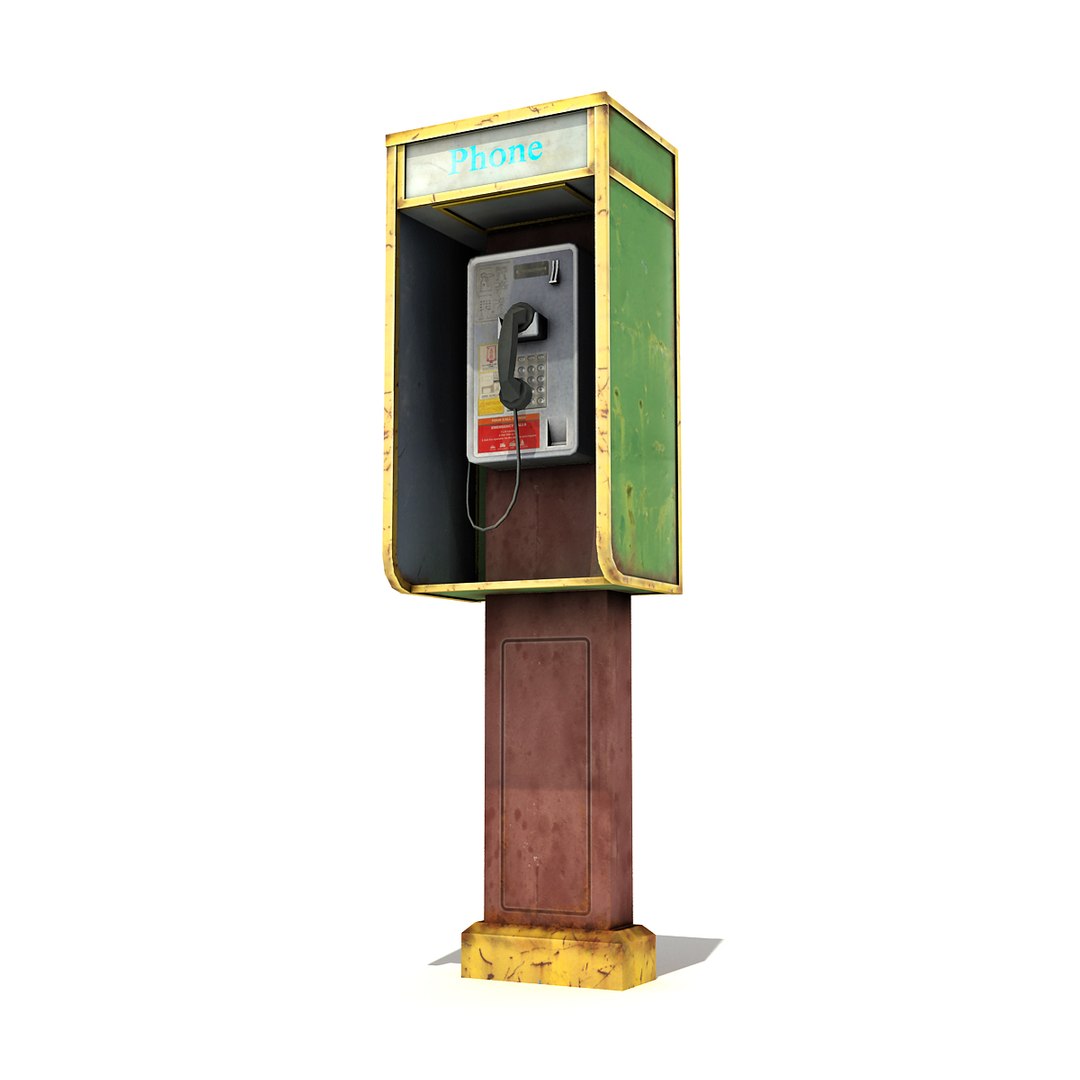 3d Model Low-poly Phonebooth