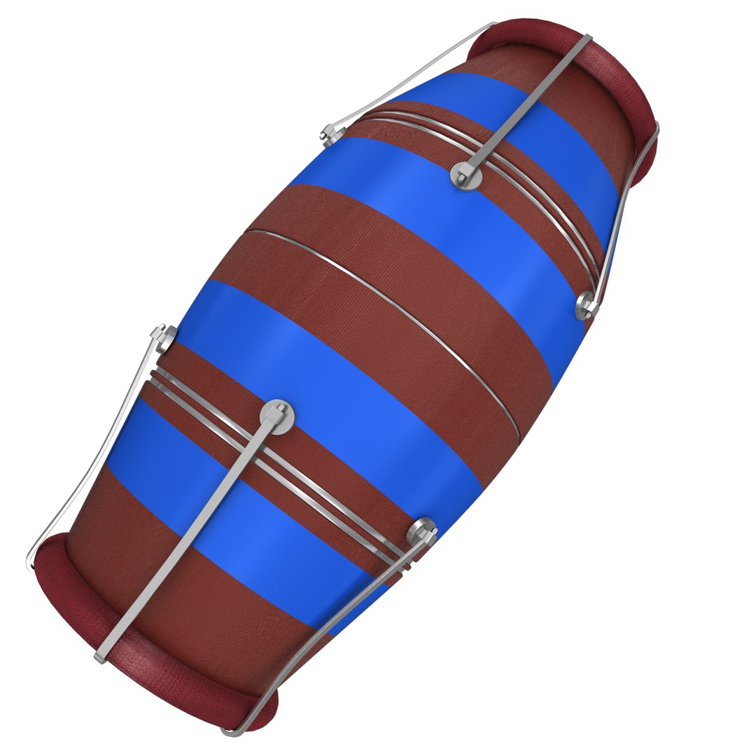 musical dholak 3d model