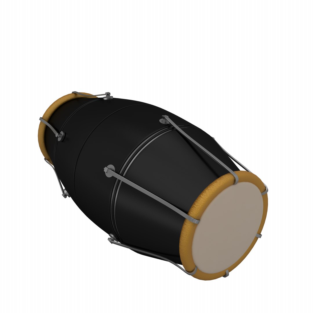 musical dholak 3d model