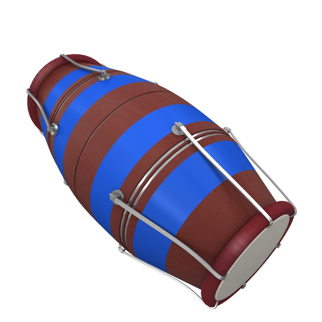 musical dholak 3d model