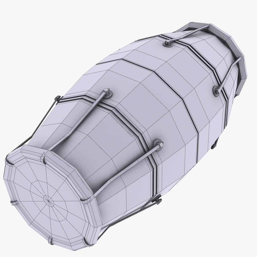 musical dholak 3d model