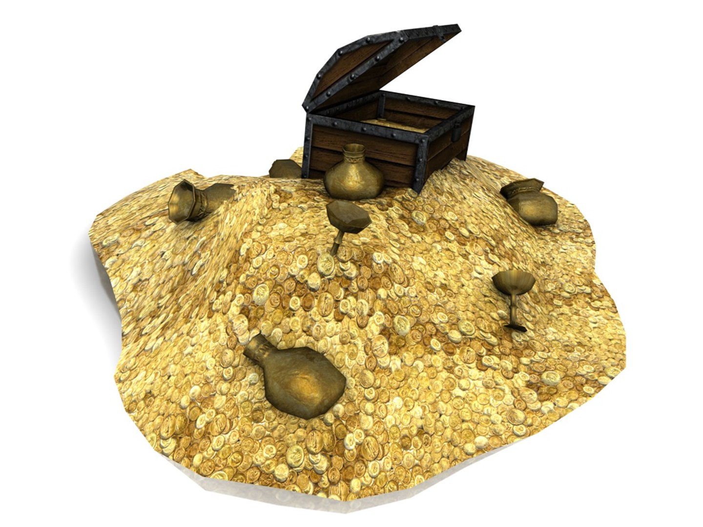 Treasure Coins Mountain 3d Model