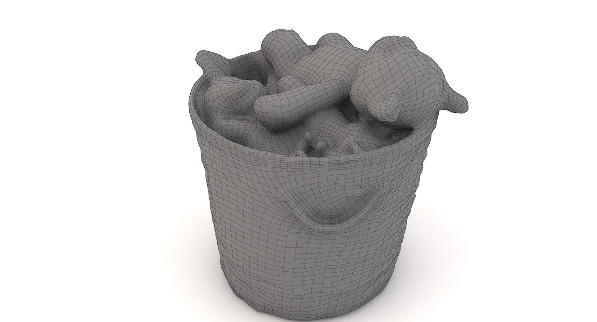 3D model wicker basket plush animals - TurboSquid 1334640