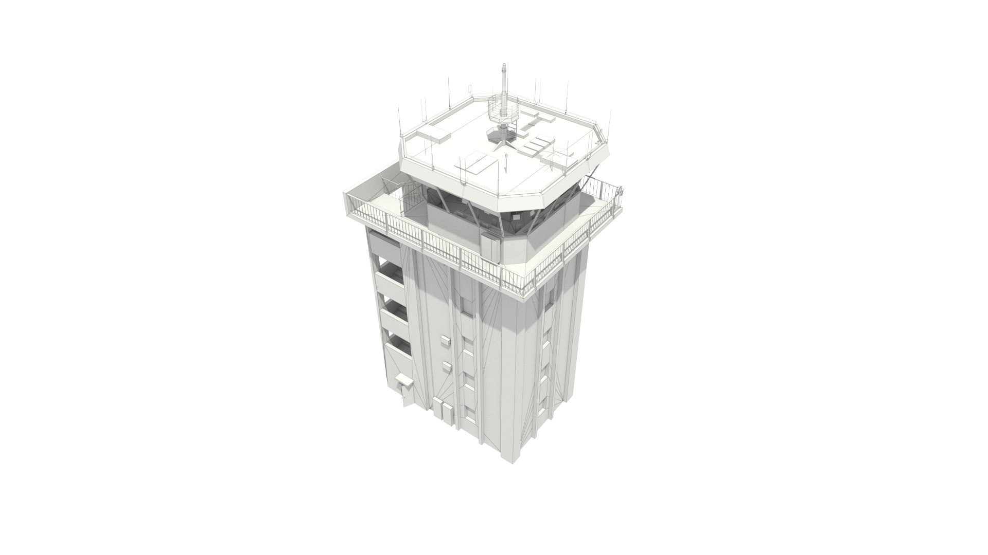 Air Traffic Control Tower 3D Model - TurboSquid 2112481