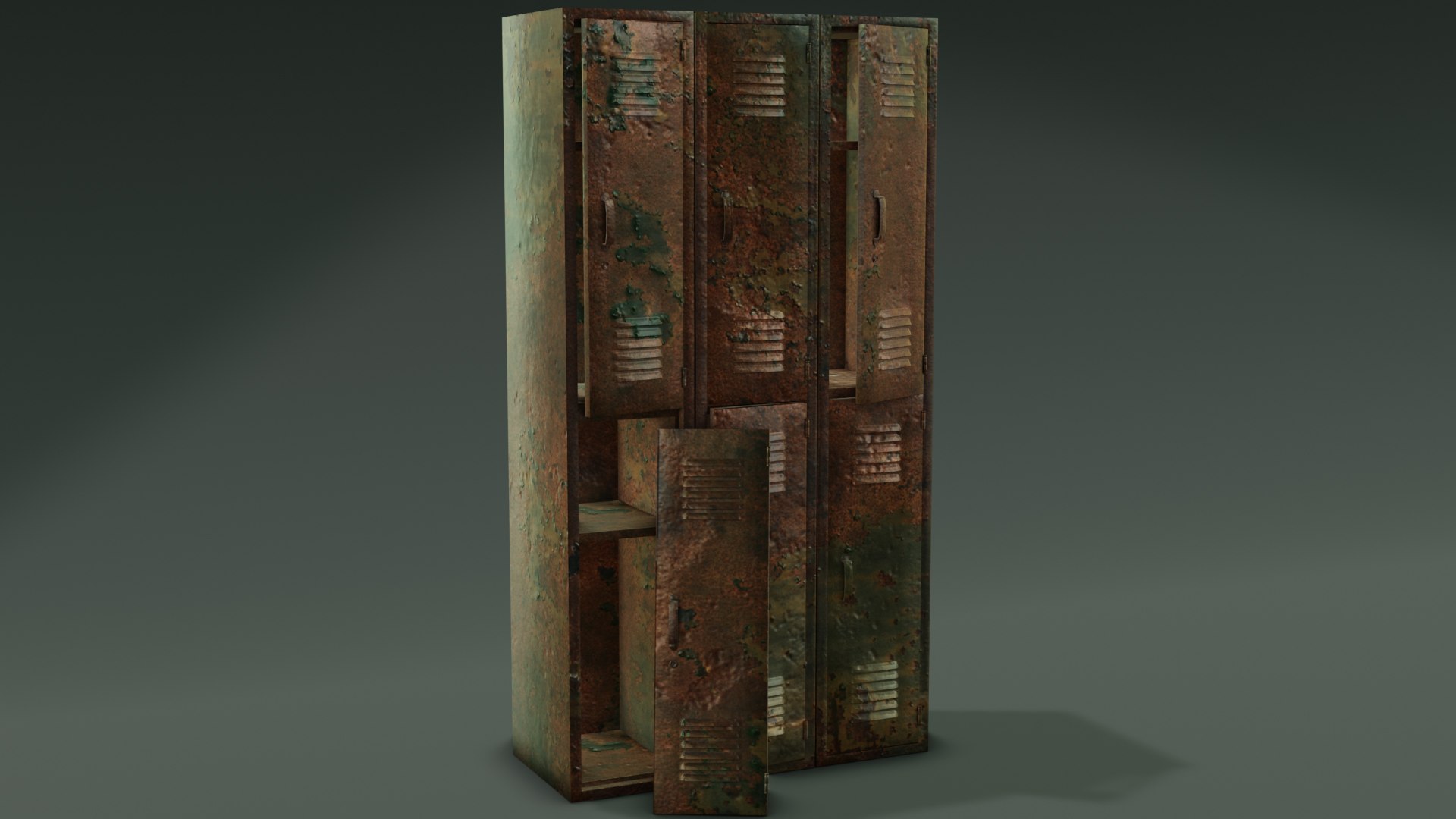 3D Rusty Broken Locker - TurboSquid 1958160