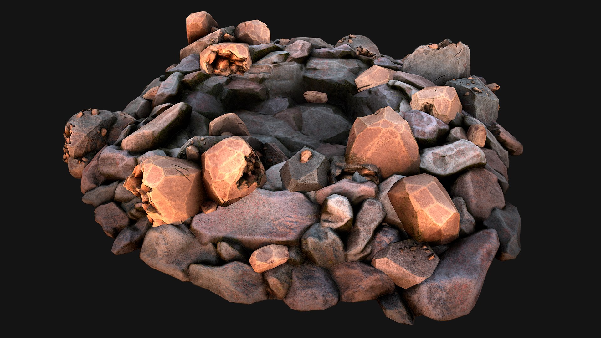 Copper Ore Deposits Rocks In Cave 3D Model - TurboSquid 2302012