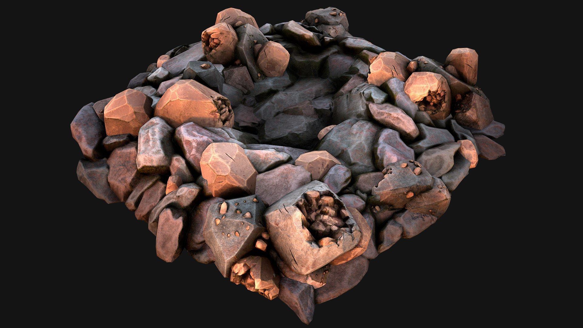 Copper Ore Deposits Rocks In Cave 3D Model - TurboSquid 2302012